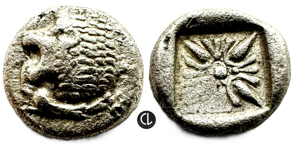 Ionia, Miletos, Late 6th-early 5th Centruy BC, AR Obol, Lion / Floral ...